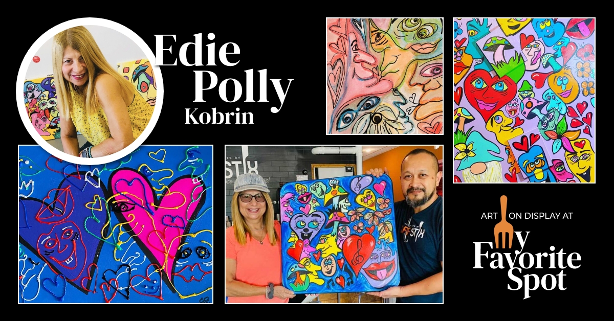 Meet our featured artist Edie Polly Kobrin. Her colorful style and art ...